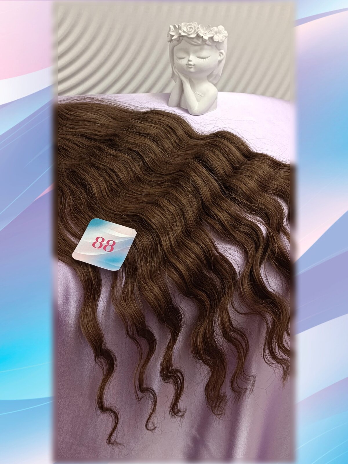 Волосы для наращивания CurlLink, натуральные, волнистые, кудрявые, 53 см