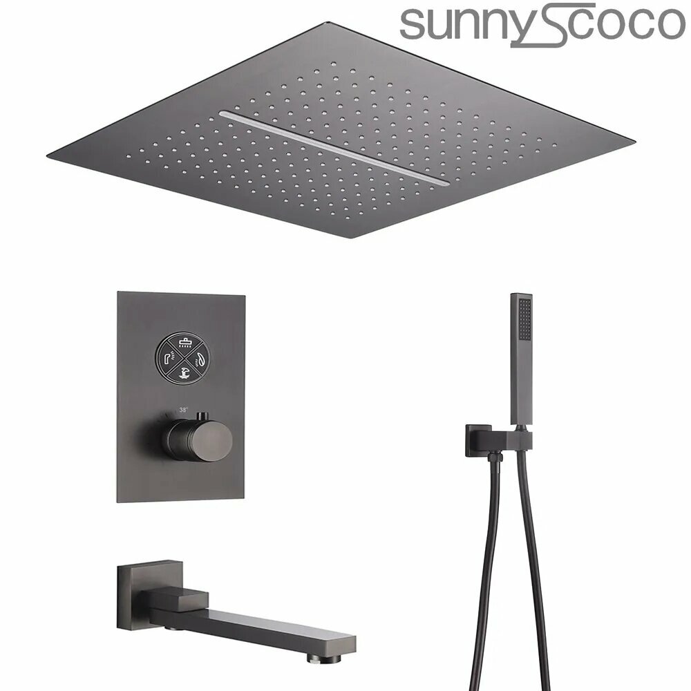 Sunnyscoco Душевой комплект темно-серый