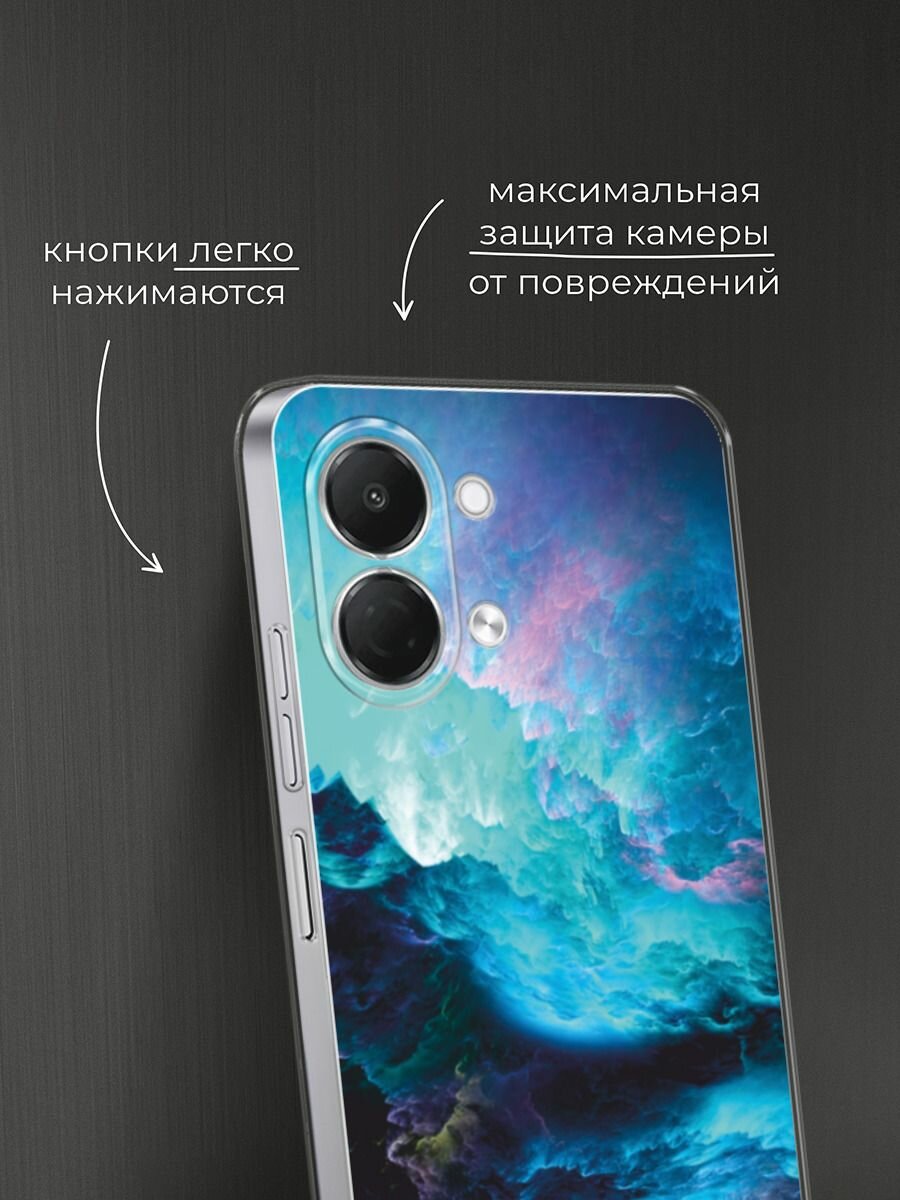 Чехол на Tecno Spark Go 3 / Текно Спарк Го 3 с принтом Бирюзовое небо — фото 1