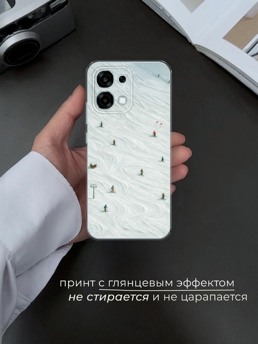 Силиконовый чехол на Oppo A6 Pro / Оппо A6 Про с принтом Лыжная трасса — фото 1