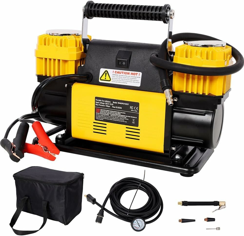 Воздушный компрессор 2 В для тяжелых условий эксплуатации, насос для подкачки шин 50 фунтов на квадратный дюйм с маномет