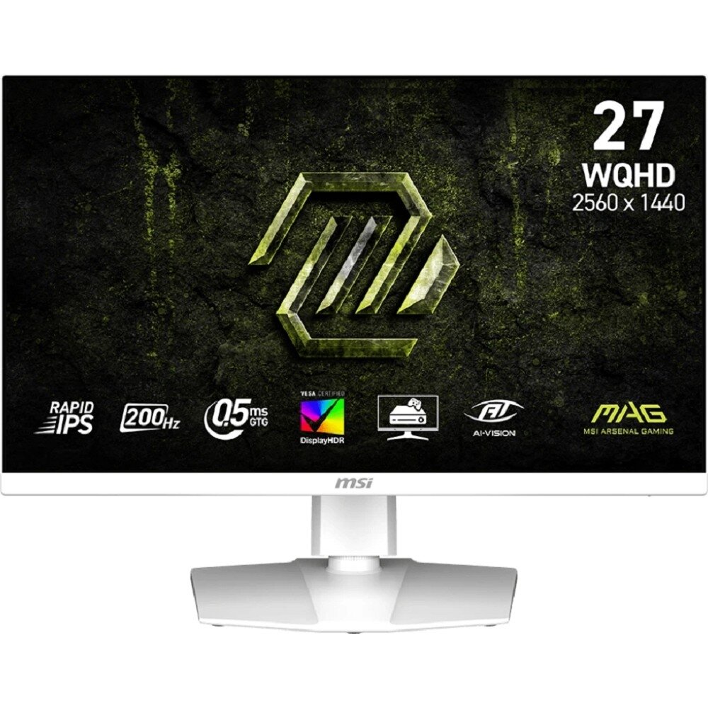 Монитор MSI MAG 27" 274QRFW E20 белый Rapid IPS Flat 2560x1440 200Hz 0.5ms DisplayHDR400 1000:1 300cd 2xHDMI2.0b DisplayPort1.4a USB-C HAS Pivot VESA