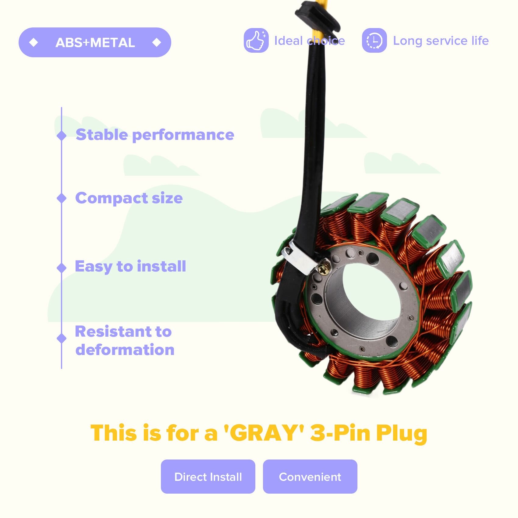 21040109702 Статор генератора переменного тока, магнитная пластина для ODES UTV 1000