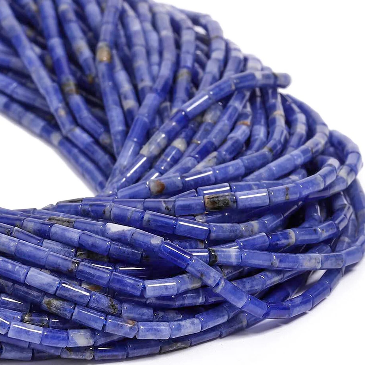 Бусины nociuciu Лазурит Яшма Агат 4x2 мм Темно-синий, blue sodalite jasper