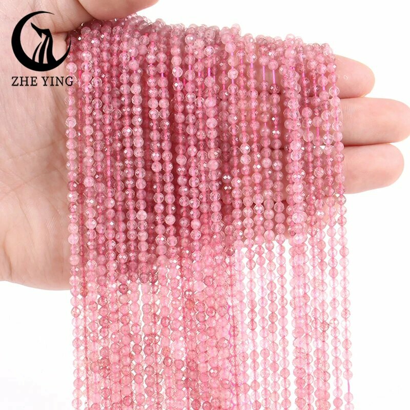 Бусины Zhe Ying апатит 2 3 4 мм Розовый, 4-4.5mm(85pcs), 06Strawberry quartz