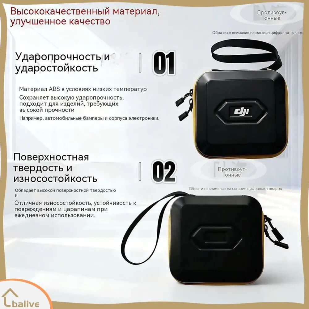 Кейс для DJI Osmo Nano, черный, для хранения камеры и аксессуаров, защита от повреждений и царапин, с молнией — фото 1