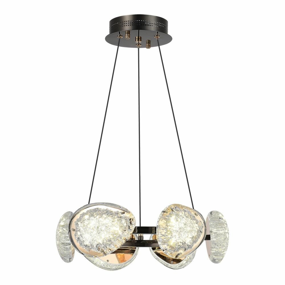 SL6018.203.48 Светильник подвесной ST-Luce черный/ золотистый / прозрачный LED 1*48W 4000K.