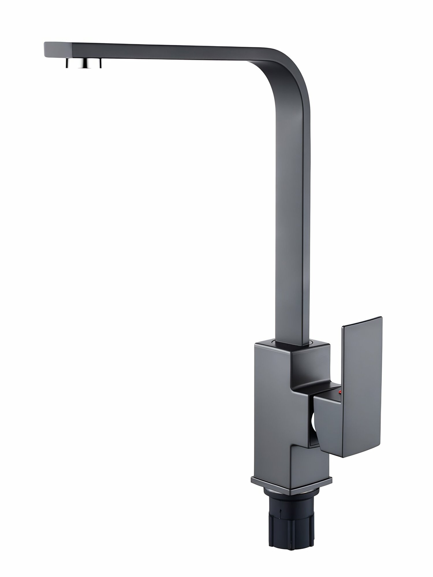 Смеситель для кухни Stemix PL707-011F серый матовый, высокий поворотный излив, однорычажный кран из пластика с аэратором