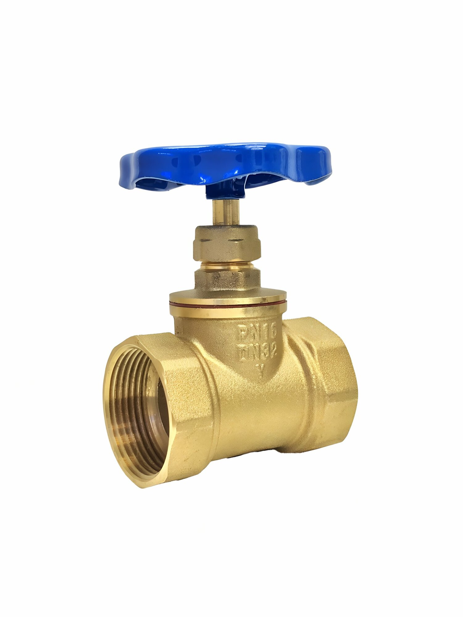 Вентиль запорный латунный STI DN 32 15Б3р Ci, муфтовый г-г для воды, проходной кран сантехнический 1 1/4 дюйма