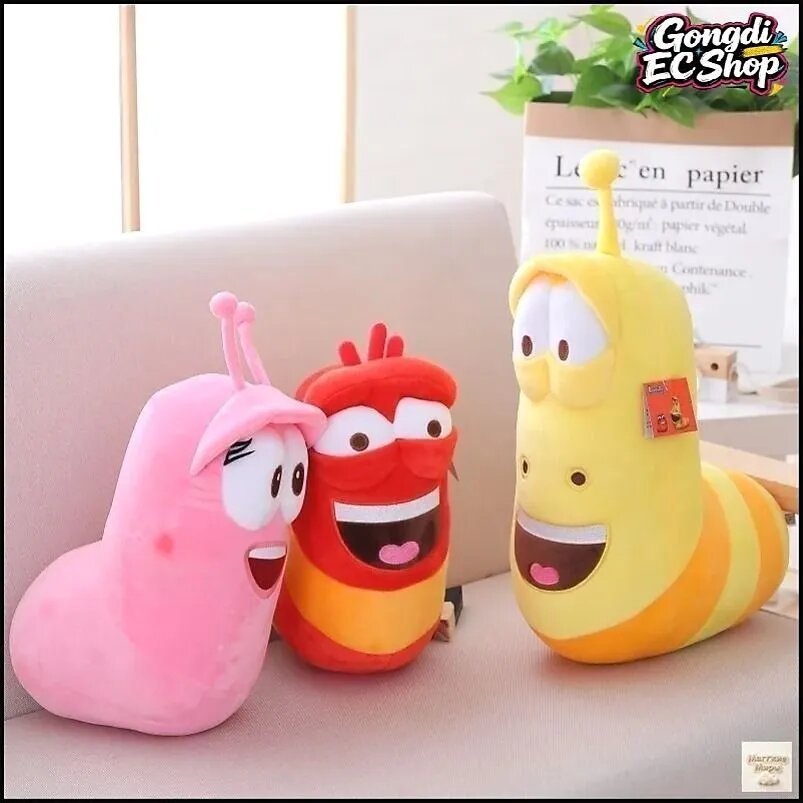 3 шт. Funny Yellow Larva Plush Toy, мягкая игрушка личинка для детей, подарок на День защиты детей