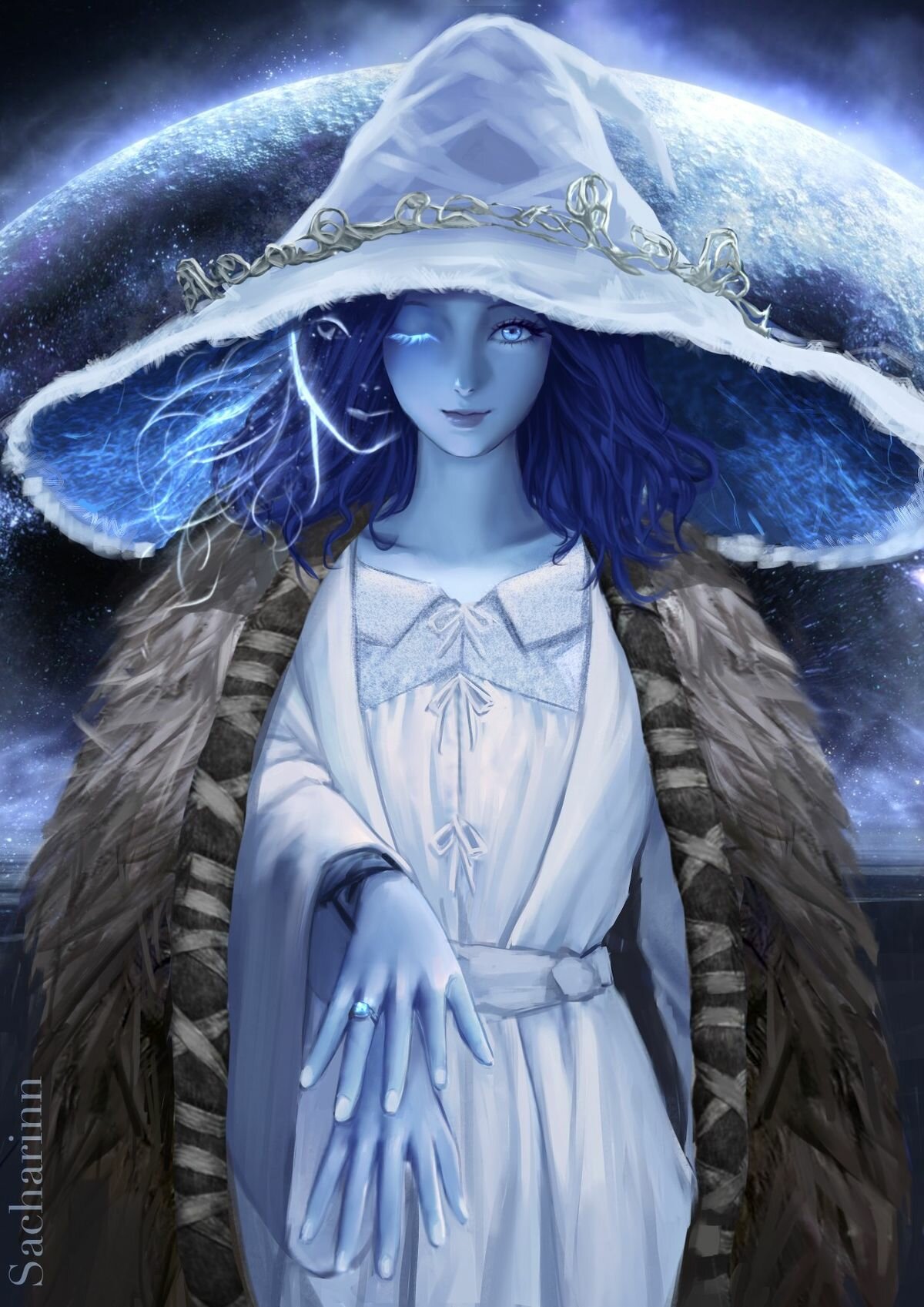 Алмазная Мозаика "Elden Ring Игра Ренни Ведьма" 40х50 См Алмазная Вышивка / Картина Стразами Подарков / Украшения