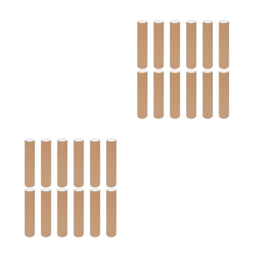 Круглые бумажные тубусы с пластиковой крышкой для хранения постеров и чертежей, 24 шт