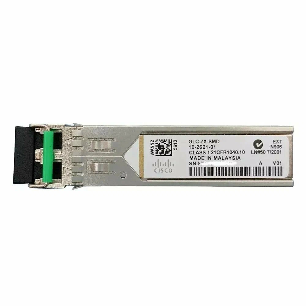 SFP-модуль Cisco GLC-ZX-SMD= для Gigabit Ethernet, 1000BASE-ZX, SMF, 1550 нм, LC, DOM, до 70 км