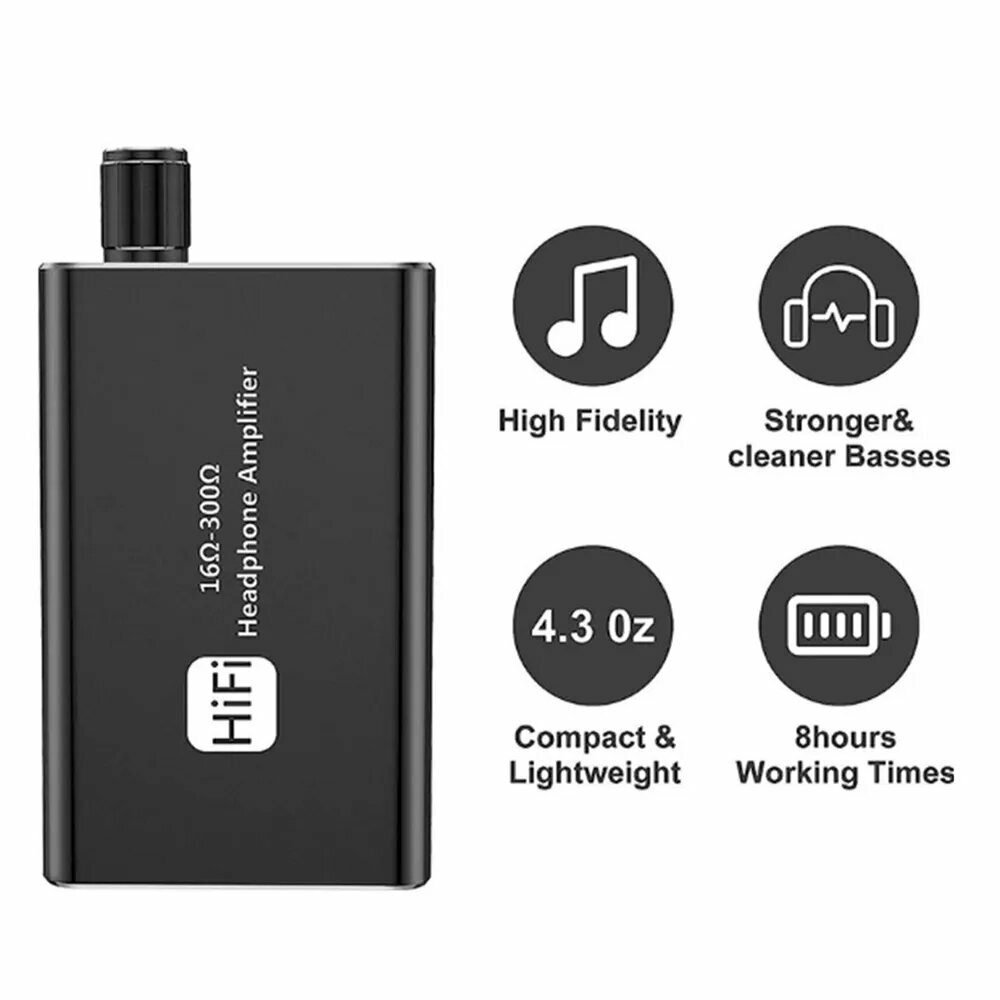 Усилитель для наушников Hi-Fi 16-300 Ом, портативный 3,5-мм AUX-аудиоприемник, музыкальный плеер, наушники