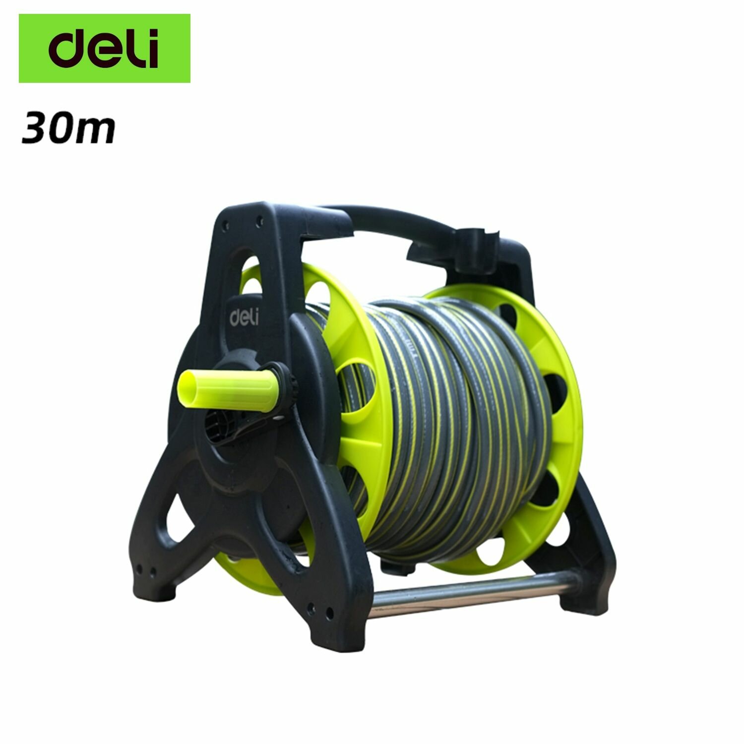 Катушка с поливочным шлангом 30м 1/2 дюйма Deli DL581130C (пистолет-распылитель в комплекте)