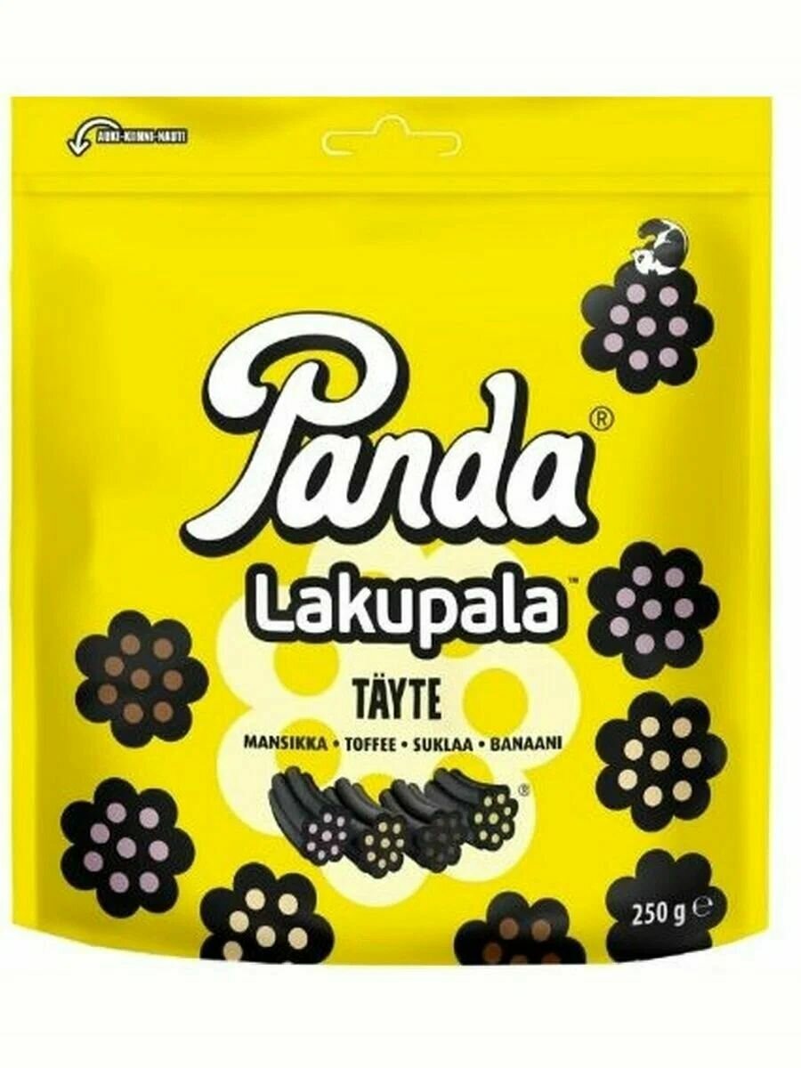 Конфеты лакричные со вкусом банана Panda Lakupala Tayte (Финляндия) 250 гр.