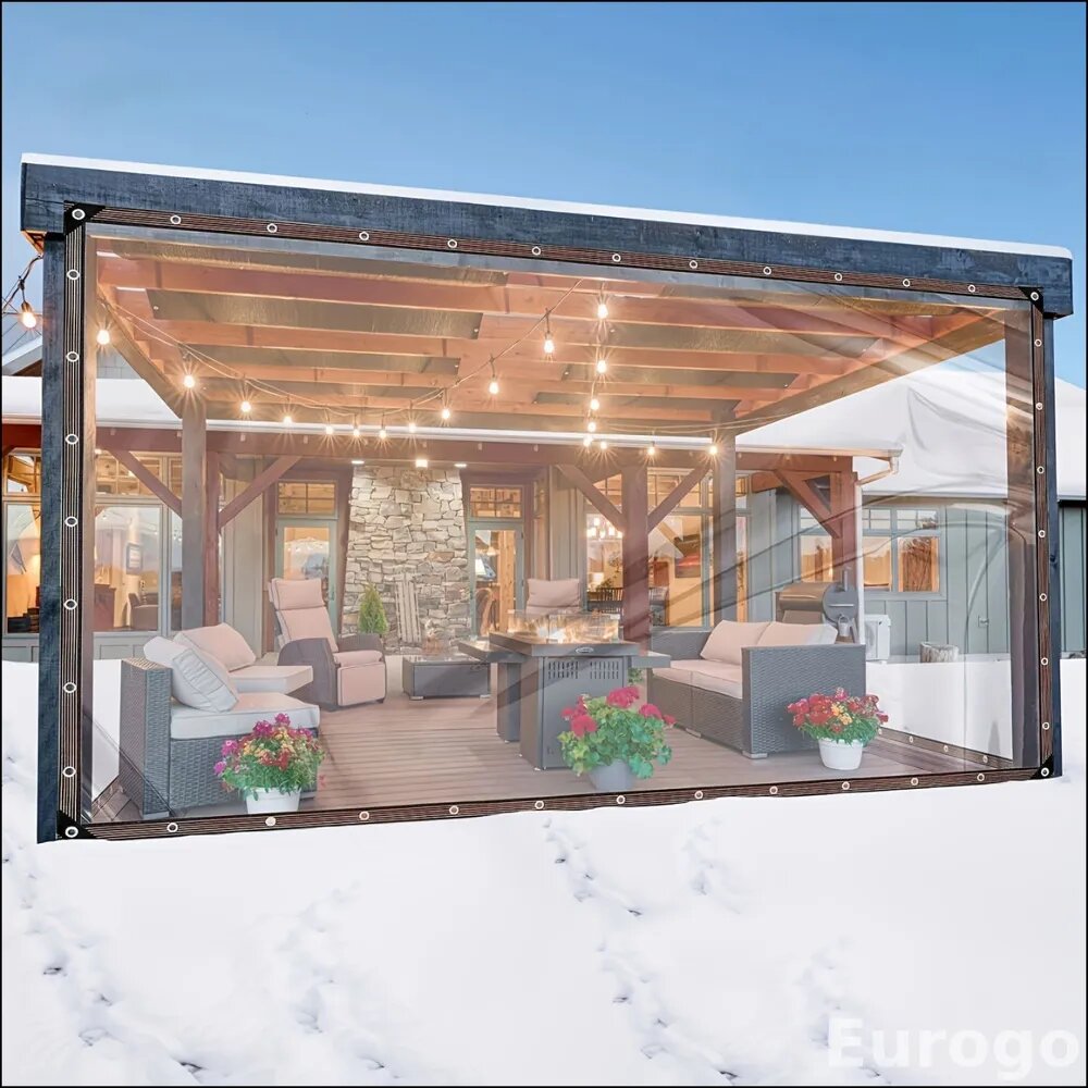 Водонепроницаемый прозрачный брезент ПВХ для сада и террасы защита от дождя и ветра, универсальный тент для наружных работ и укрытий