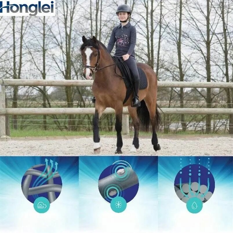 Ногавки для лошади Honglei черные XL для защиты ног лошади, комплект 4 шт, длина 33.4 см. — фото 1
