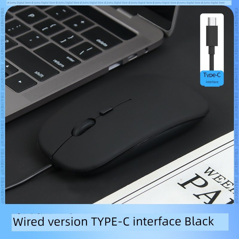 Тонкая черная проводная мышь для Apple Mac с тихими клавишами и эргономичным дизайном - гарантия 1 год
