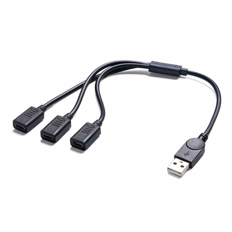 (1 шт.) Кабель-разветвитель USB 2.0 (male) на 3 порта Type-C (female)