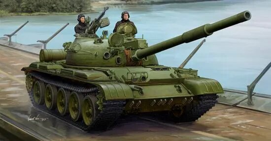 Trumpeter 01552 1:35 Российский танк Т-62 образца 1975 года (модель 1972 года +KTD2)Сборная модель военной