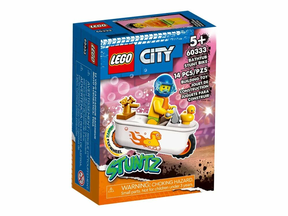 Лего City серия, LEGO 60333 Bathtub Stunt Bike, lego конструктор для мальчика, лего для девочек
