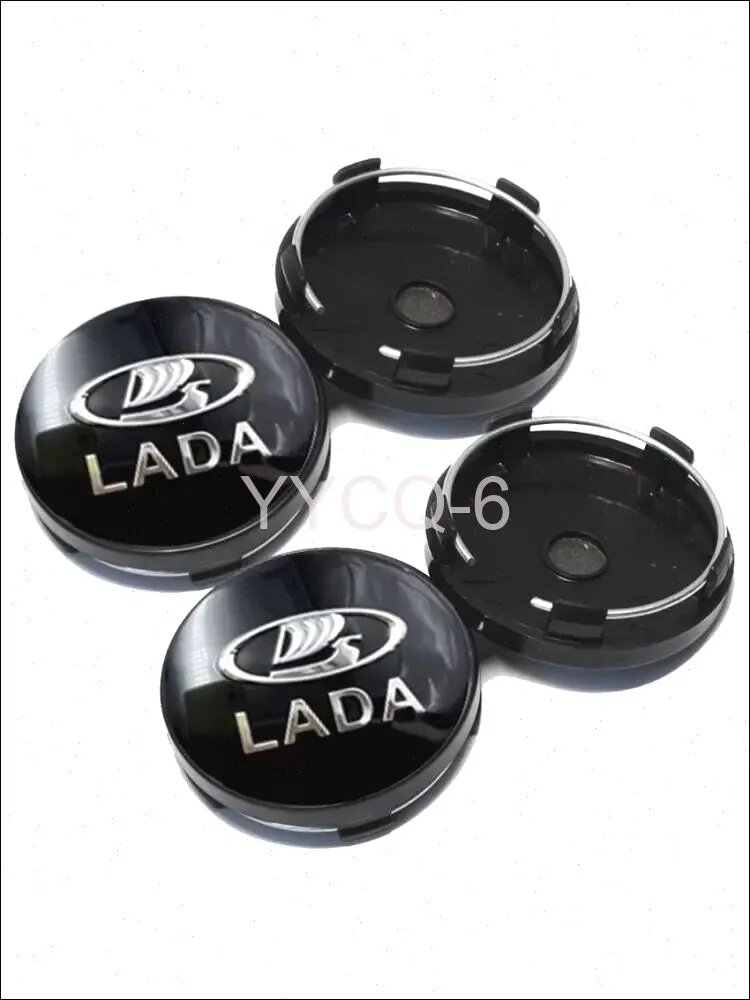 Набор из 4 черный колпачков на колесные диски 60 мм с логотипом LADA для Granta Vesta Niva XRAY Largus Kalina Priora седан хэтчбек SW Cross Sport, тюнинг, стильные накладки, эмблемы, ABS-пластик