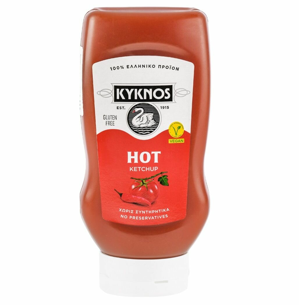 Кетчуп томатный острый без глютена, KYKNOS, Греция, 560 г