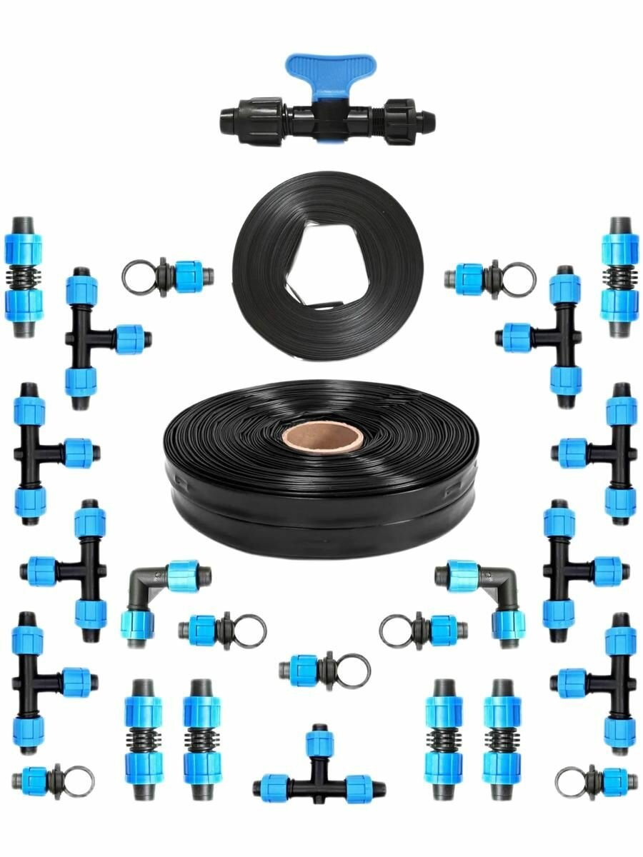 Капельный Полив На 500 Растений Для Теплицы И Открытого Грунта, Забор Воды От Емкости И Водопровода, Система Полива 100 М, Давление 1.2 Бар, Расход 0.2 Л/Мин