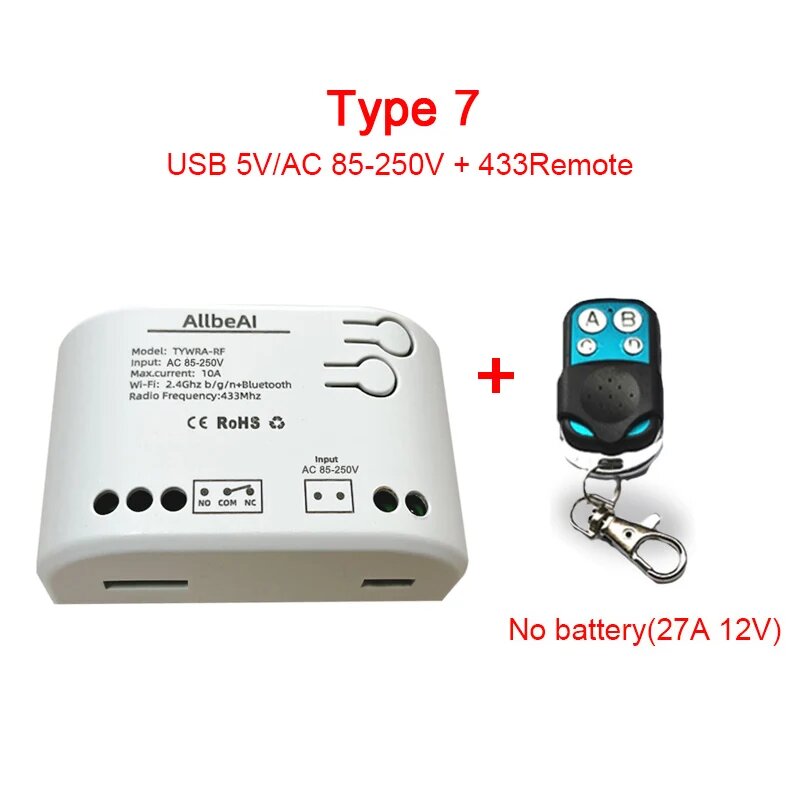 AllbeAI Tuya Smart Wi-Fi модуль для гаражных ворот AC85-250V Case RF