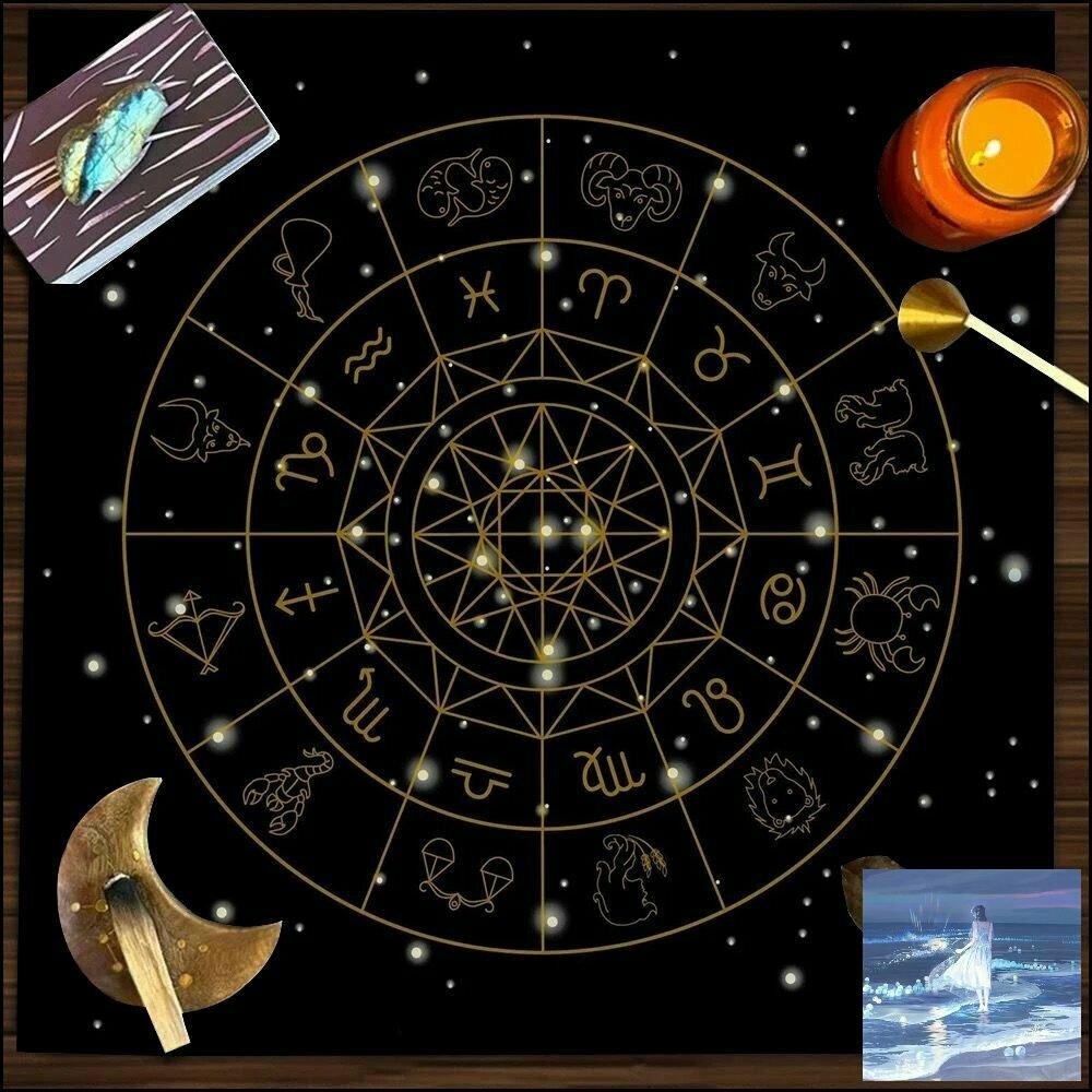 Эксклюзивная скатерть 90X90CM для карточных гаданий Таро