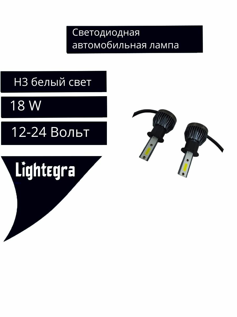 Автомобильные светодиодные лампы H3 K7 PRO 18W 9-32 В без вентилятора 2 шт.