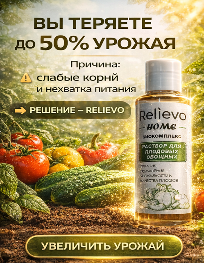 Удобрение Relievo, органическое, концентрат, для овощей и плодовых культур