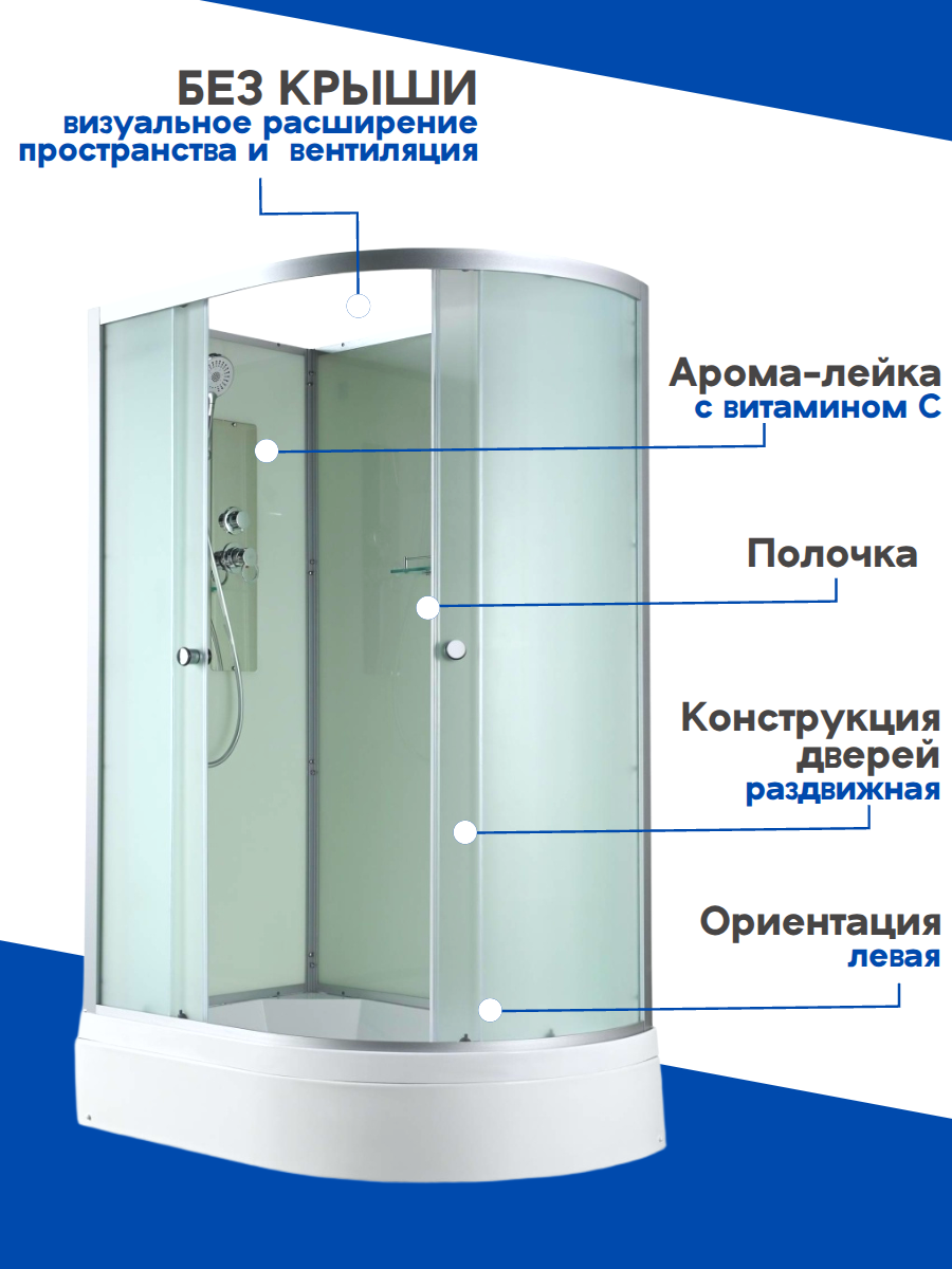 Душевая кабина D3012L N без крыши