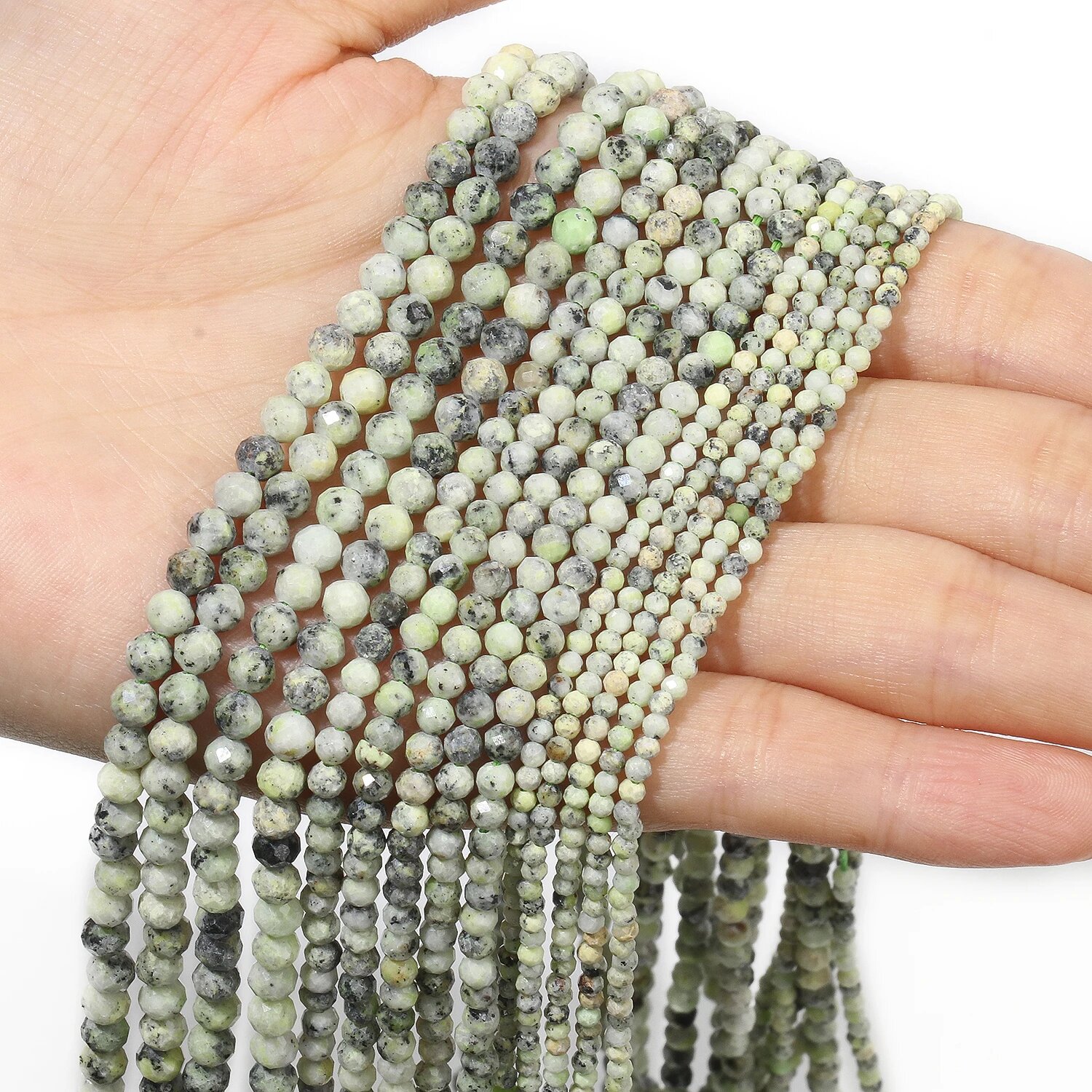 Бусины из желтого бирюзы 2 мм, 175 шт