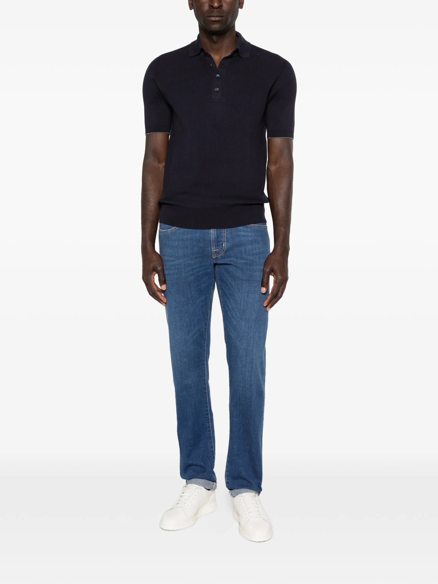 Рубашка BRUNELLO CUCINELLI Ribbed polo shirt, размер 52 — фото 1