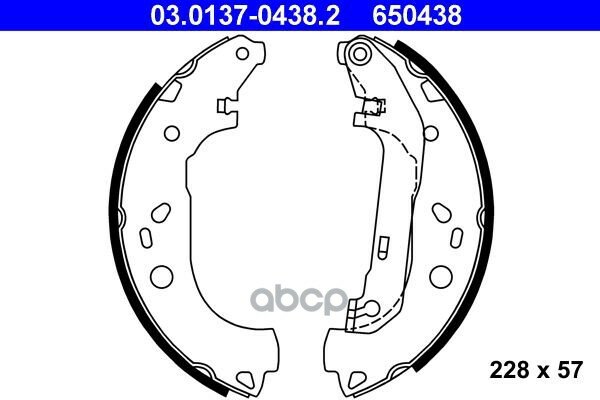 Колодки тормозные барабанные FORD TRANSIT CONNECT / TOURNEO CONNECT (03-) Ate арт. 03.0137-0438.2