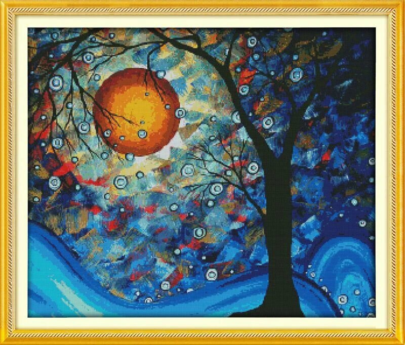 NKFвышивка крестом наборы, Схема на 14CT "Дерево сновидений",62*53CM