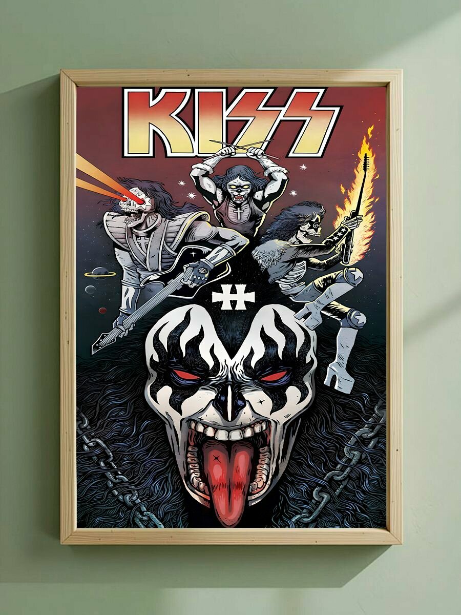 Постер, плакат на стену Kiss Рок Группа (А3)