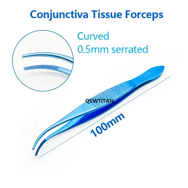 Щипцы для конъюнктивы QSWTITAN, 100 мм, Curved, 0.5mm