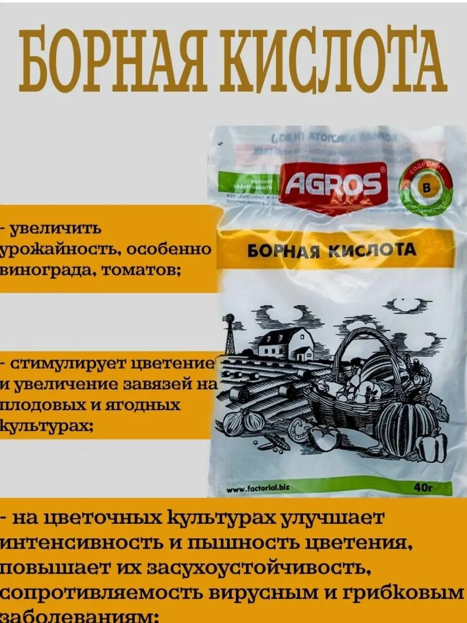 Борная кислота 40г — фото 1