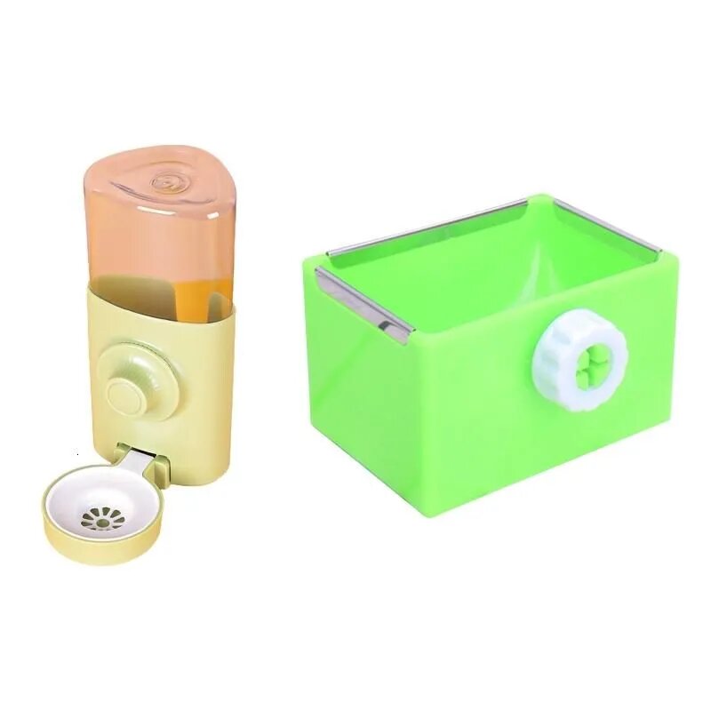 Бутылка для воды для кролика 20 унций, подвесная автоматическая поилка и миска для хорька, Зеленый