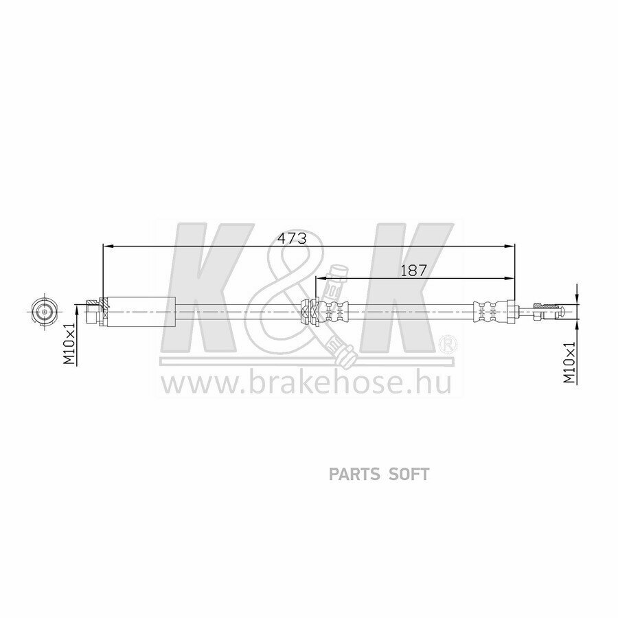 Шланг тормозной Ford Fiesta 01-, Fusion 02- передний \ K&K FT0240 K&K FT0240 | цена за 1 шт