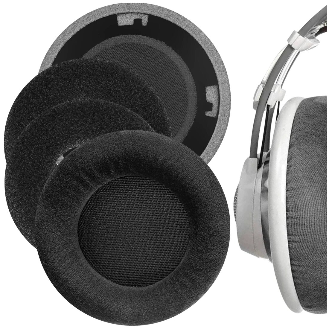 Заменяемые амбушюры для наушников AKG K701 из черного вельвета, удобная посадка и долговечный дизайн