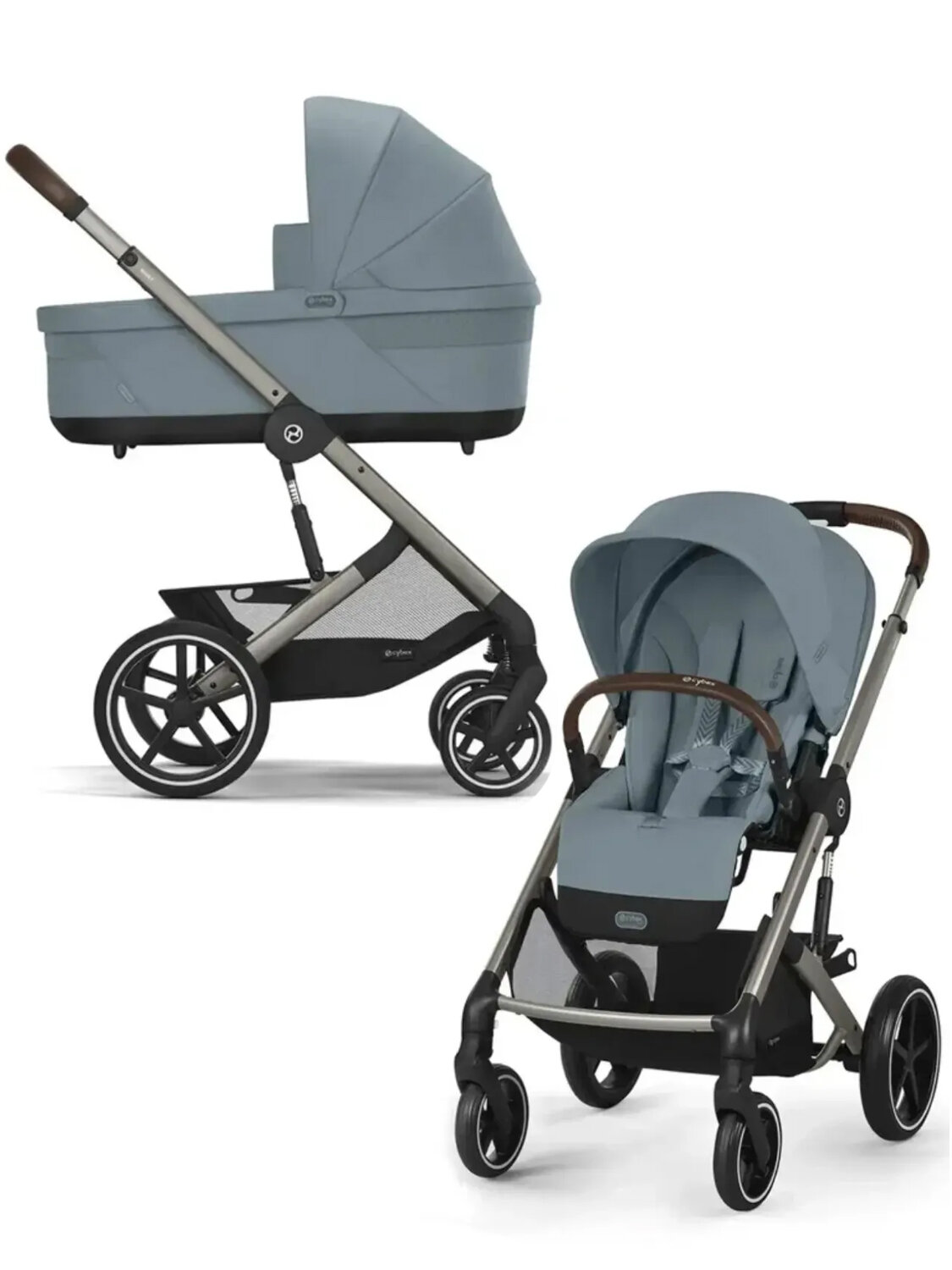 Коляска 2 в 1 Cybex Balios S Lux TPE Stormy Blue с дождевиком