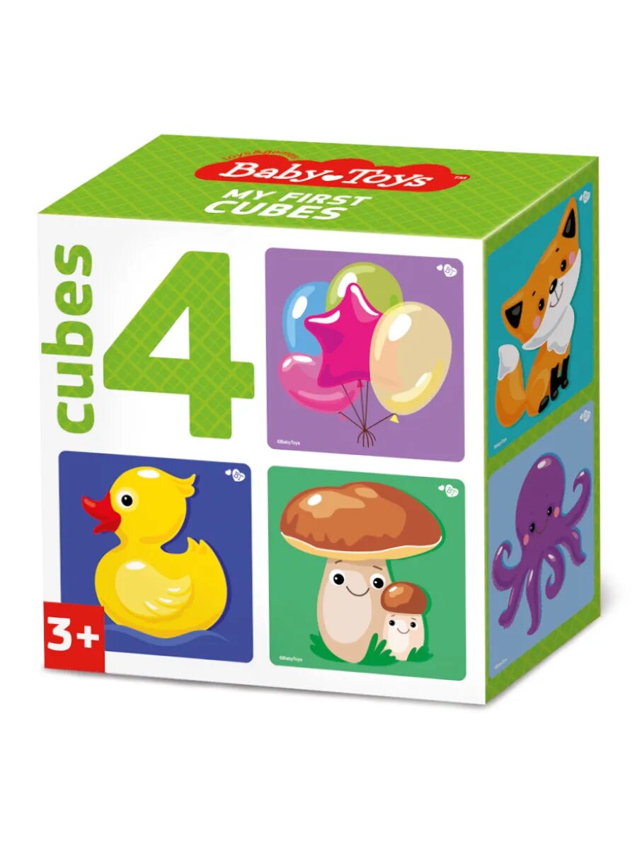 Кубики пластмассовые "Микс" 4 шт Baby Toys