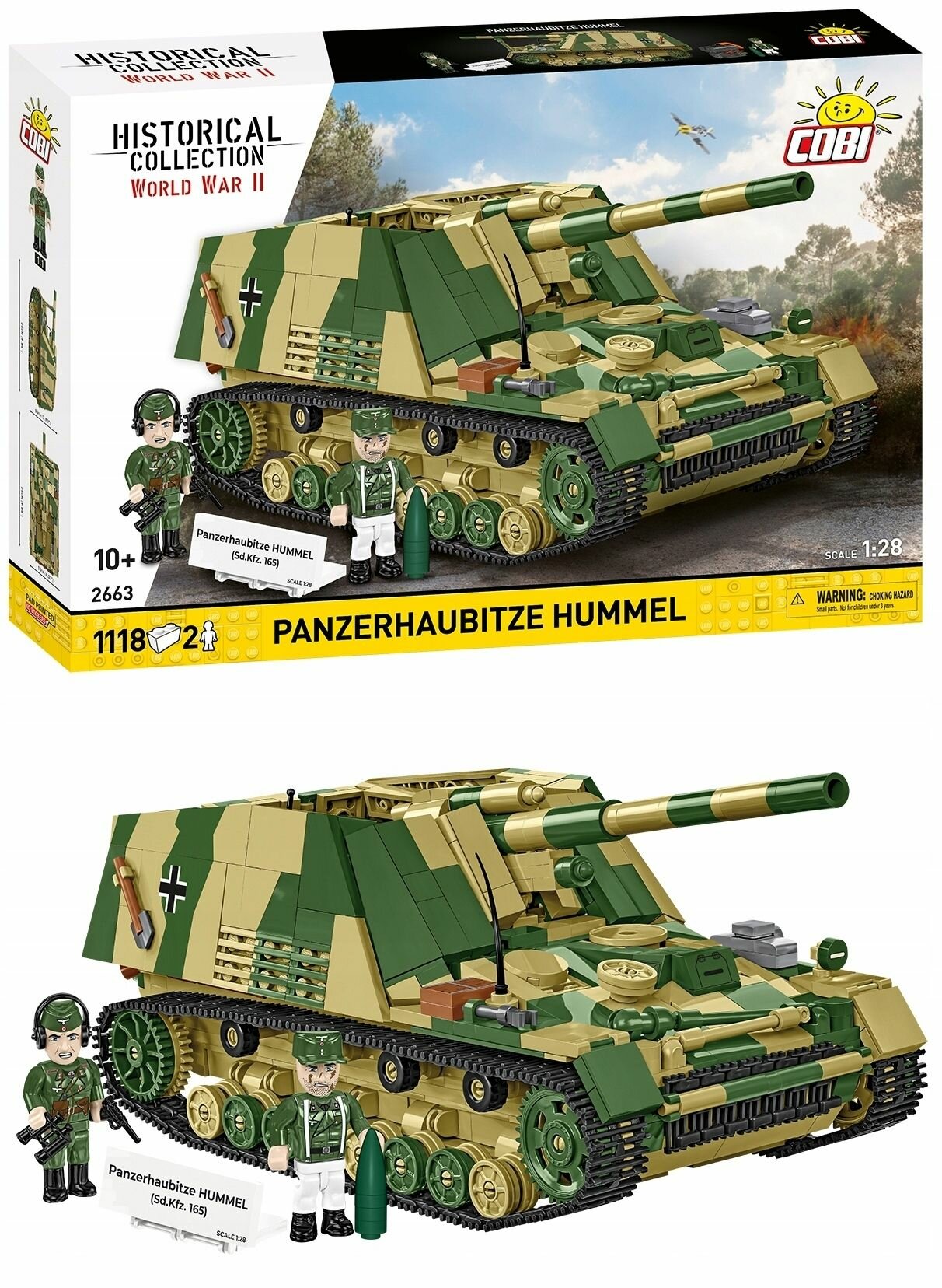 Конструктор Cobi Historical Collection World War II -Panzerhaubitze Hummel/ Артиллерийская установка + фигурки, 1118 эл. - 2663