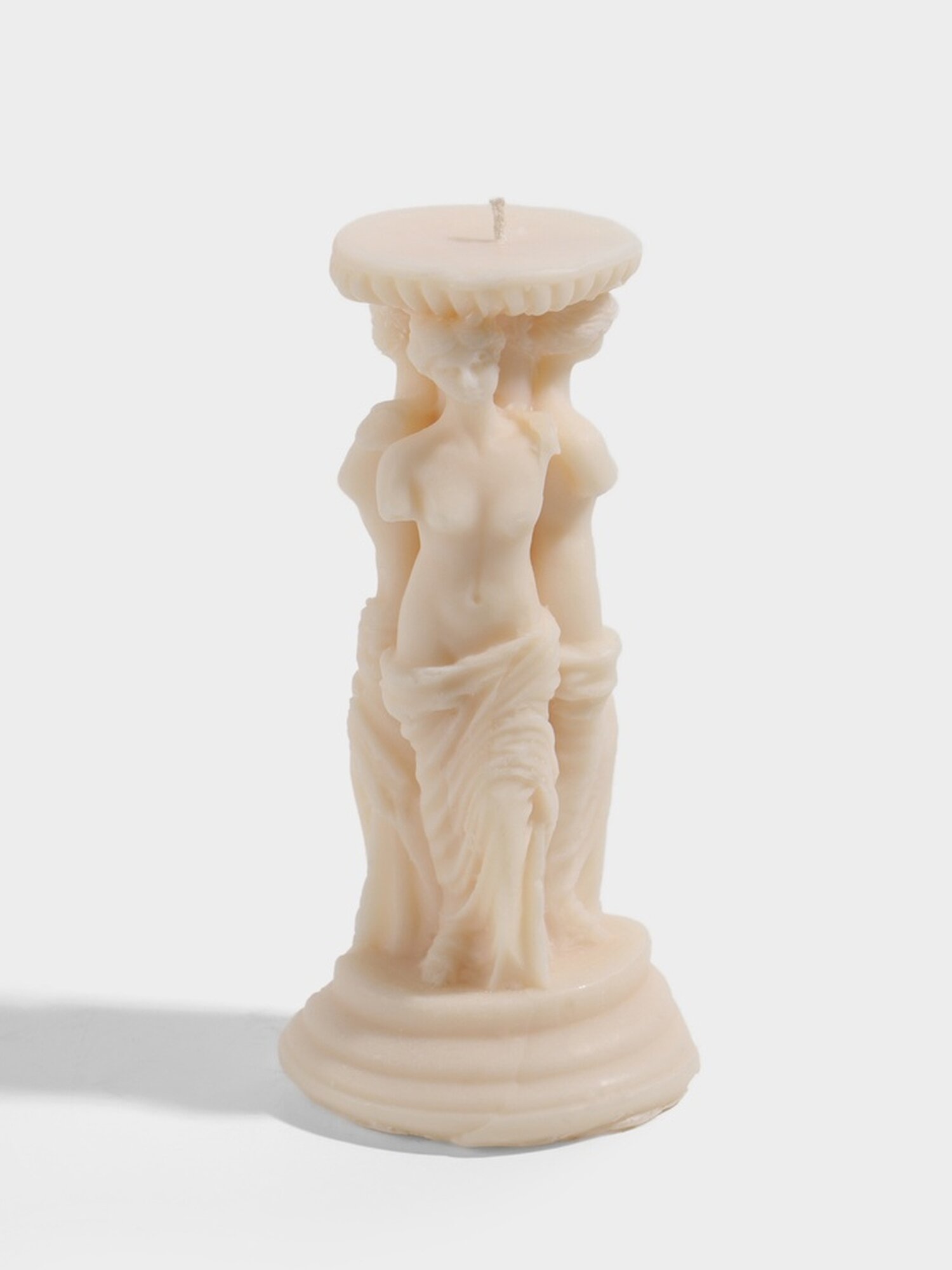 Свеча "Афродита", соевый воск, фигурная, бежевый, 8 x 8 x 15 см