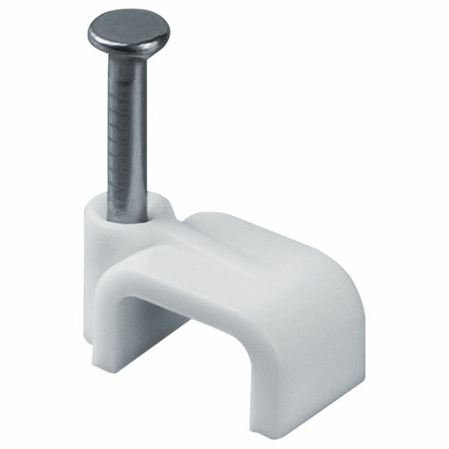 Скоба NAVIGATOR для крепления кабеля, прямоугольная, 10 мм, 50 шт, белая