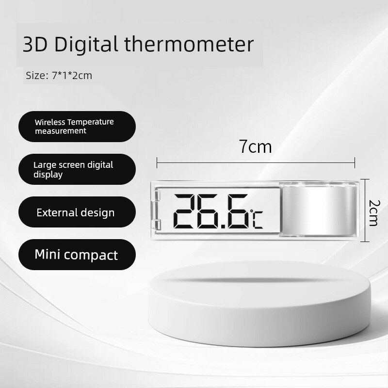 3D Электронный Аквариумный Термометр с Цифровым LED-Дисплеем для Внешнего Измерения Температуры Воды